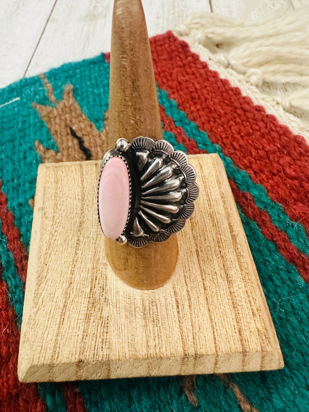 Navajo Sterling Silver and Queen Pink Concho Ring - Etsy