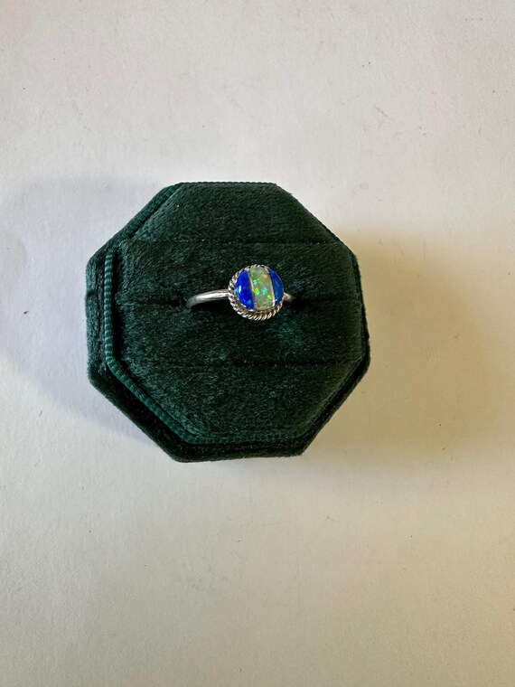 Navajo Sterling Silver Fire Opal Ring - Gem