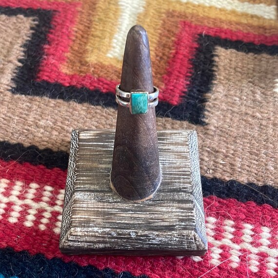 Single Stone Rectangle Navajo Sterling Silver Turquoi… - Gem