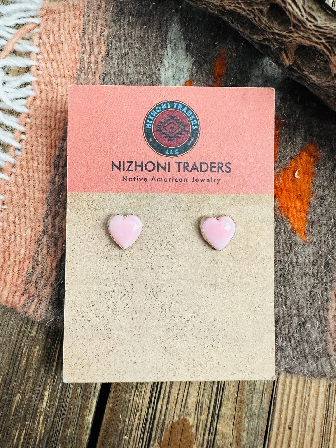 Handcrafted Queen Pink Conch & Sterling Silver Heart Stud Earrings - Etsy