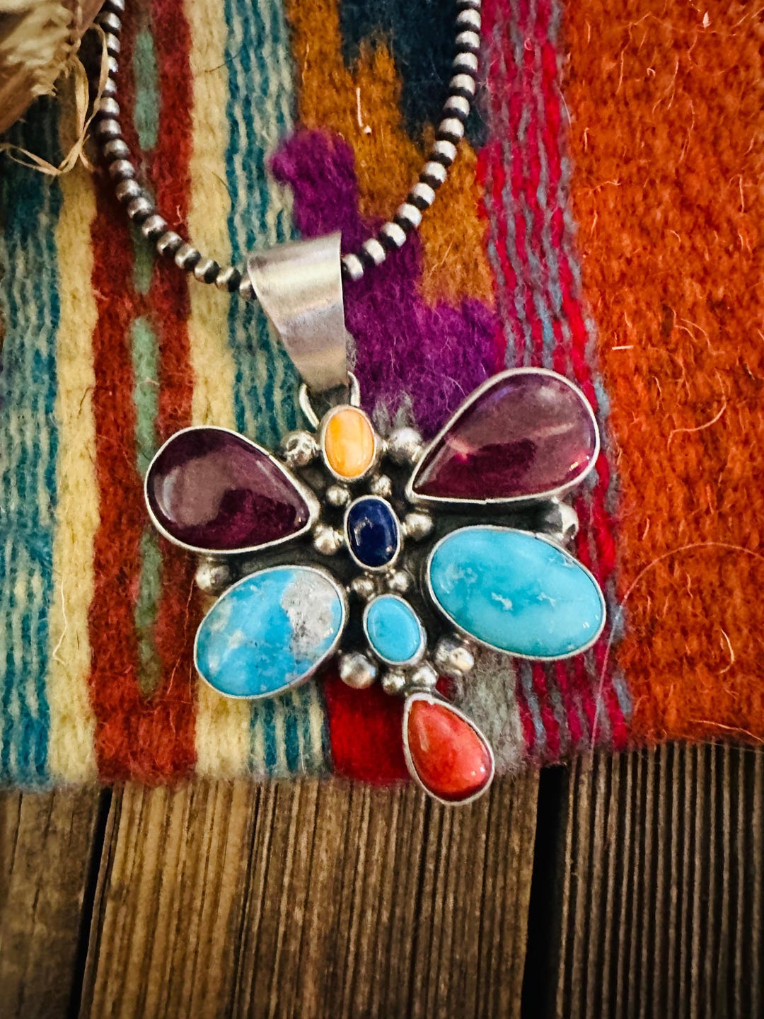 Handcrafted Sterling Silver & Multi Stone Dragonfly Pendant by Travis ...