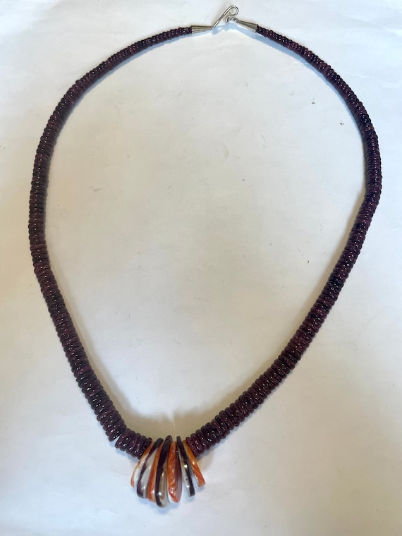 Navajo Purple Spiny Heishi Beaded 24 in Necklace - Gem