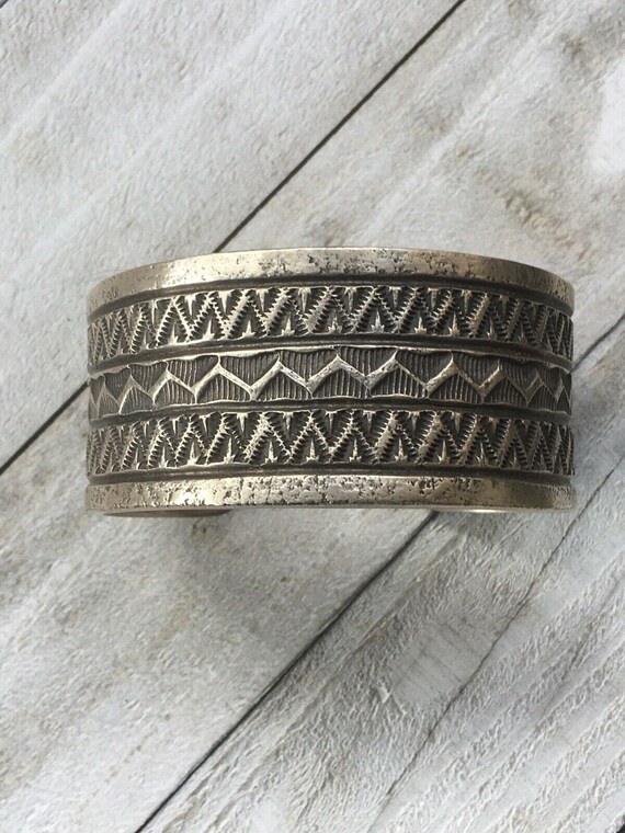 Signed sterling silver cuff - Gem