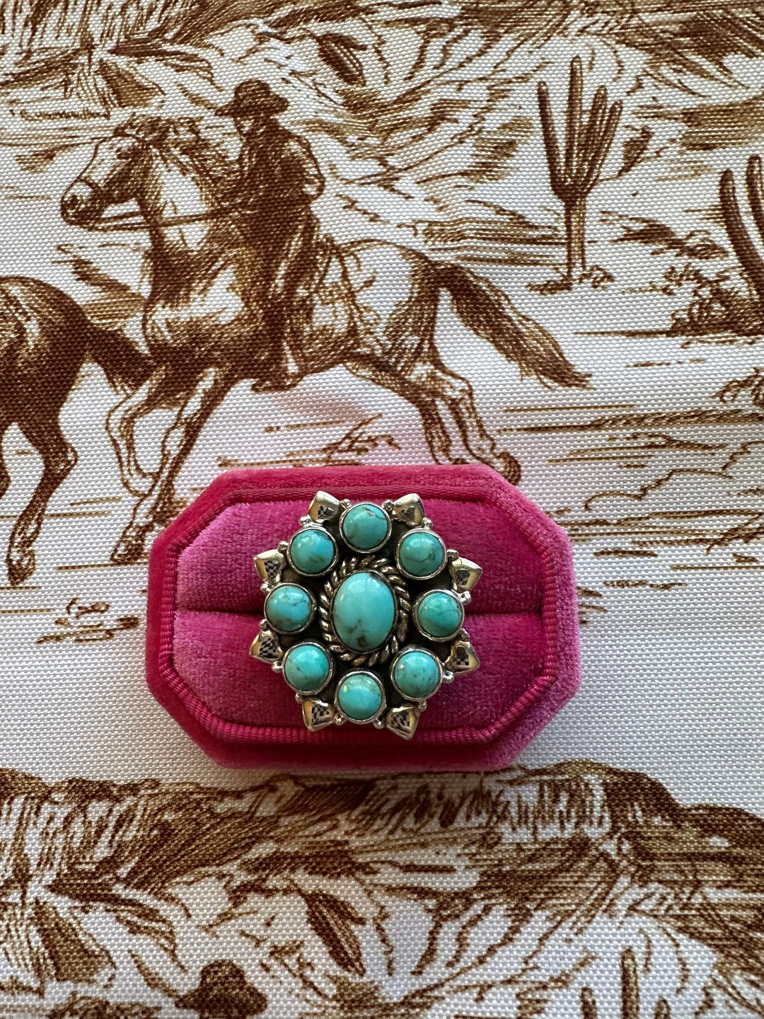 NFR COLLECTION Handmade Turquoise & Sterling Silver Adjustable Ring ...