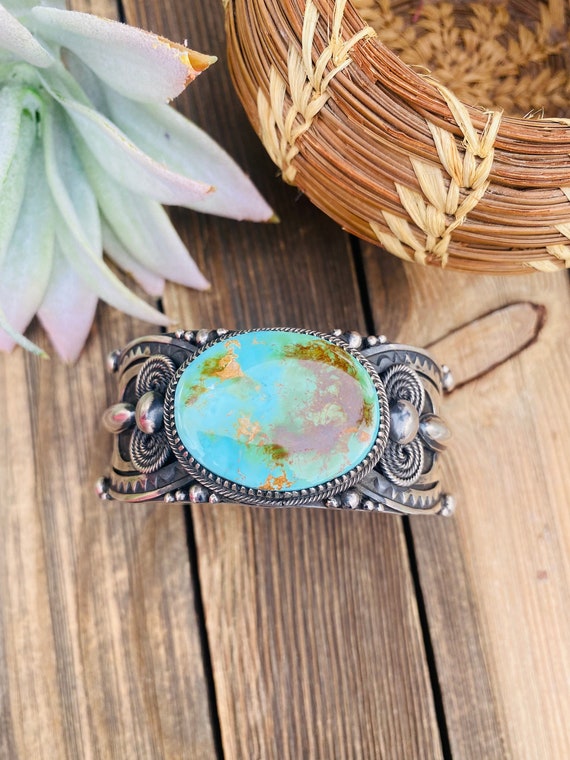 DELBERT GORDON , NAVAJO, STERLING TURQUOISE RING, SIZ… - Gem