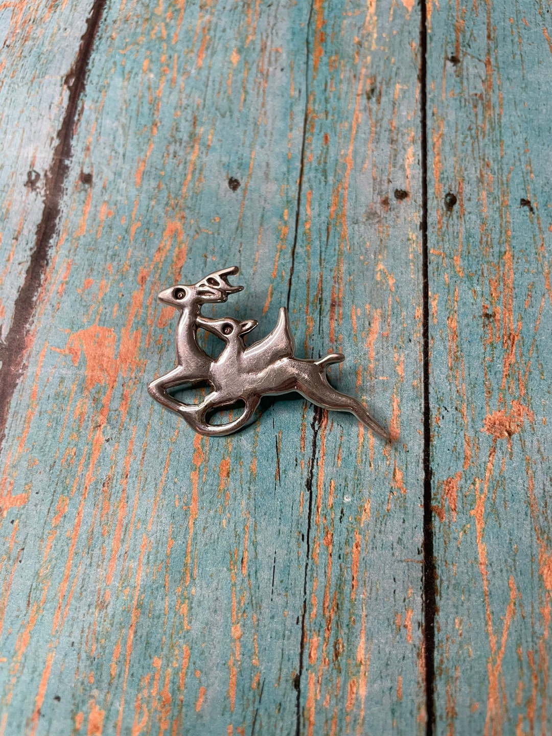 Navajo Sterling Silver Deer Pin Signed - Etsy