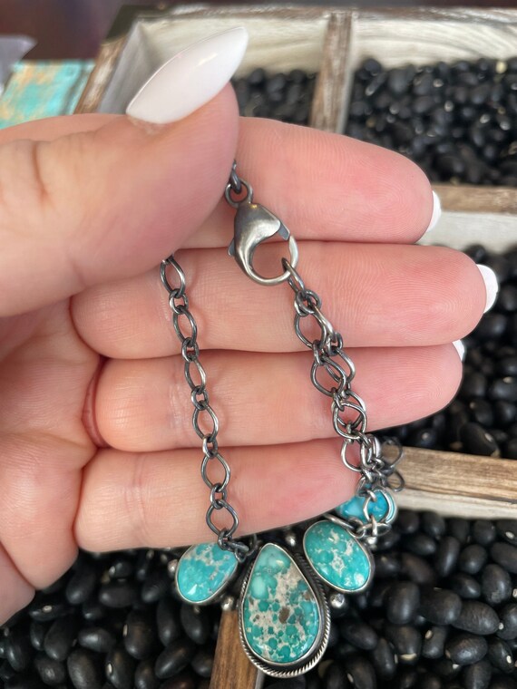 Navajo Cariro Blue and Sterling Silver Cluster Neckla… - Gem