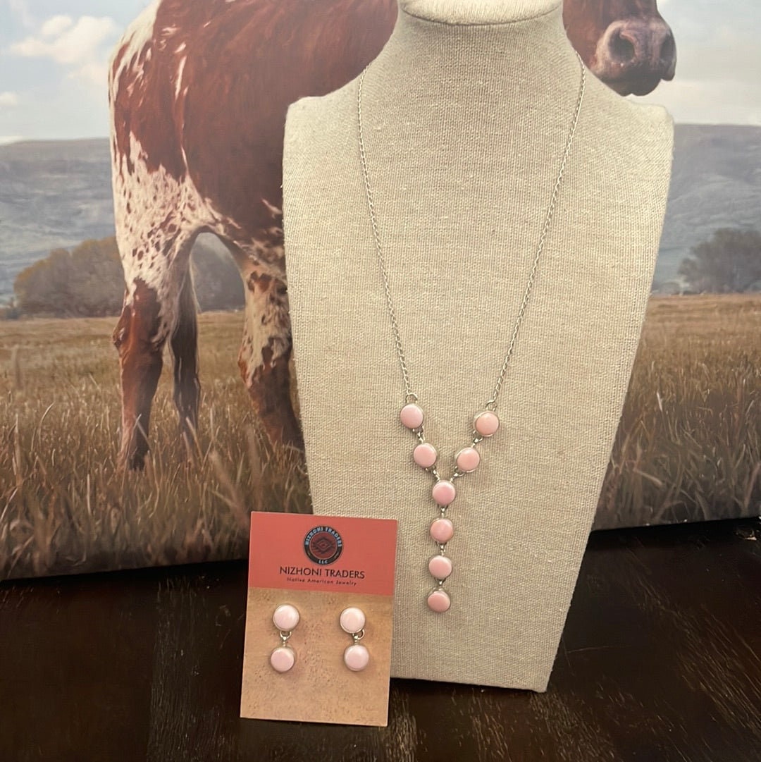 Navajo Queen Pink Conch Shell and Sterling Silver Lariat - Etsy