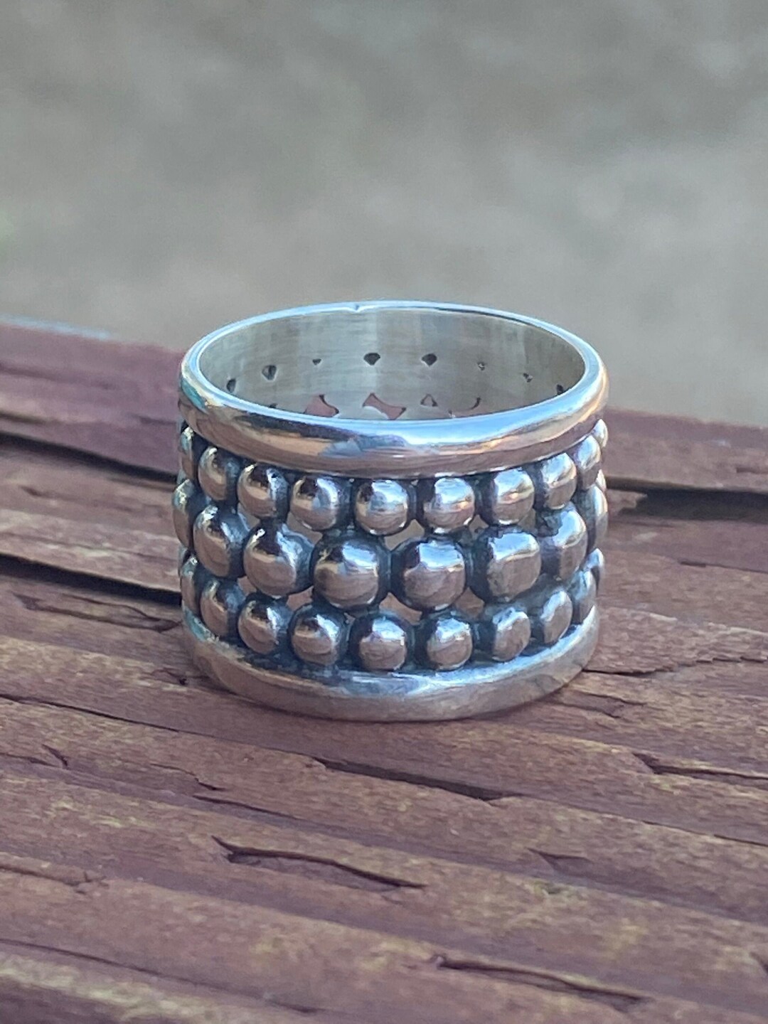 Handmade Sterling Silver Ball Cigar Band Ring - Etsy