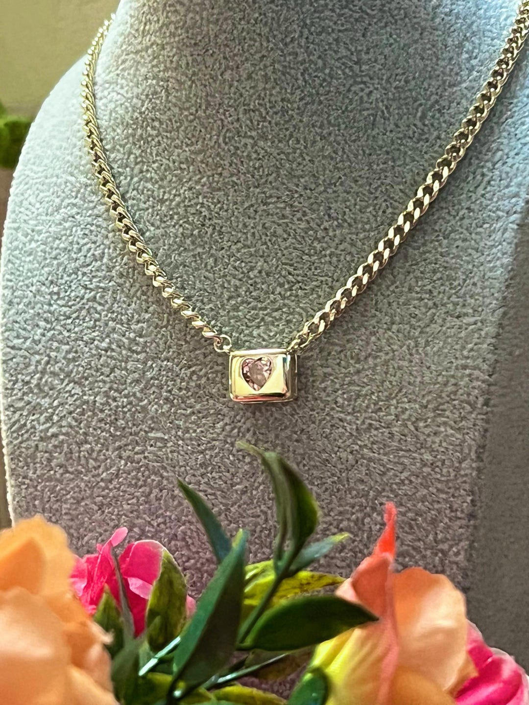 14k Gold Plated Pink Heart Locket Necklace - Etsy