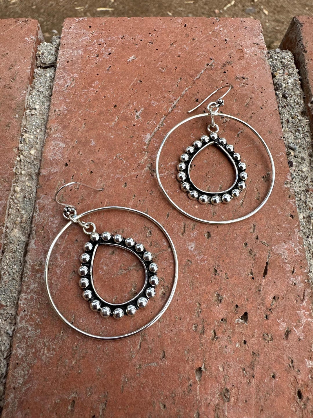 Handmade Sterling Silver Ball Hoop Earrings - Etsy
