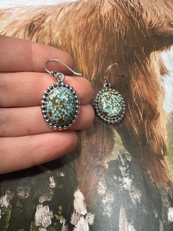 Handmade Number 8 Turquoise & Sterling Silver Dangle … - Gem