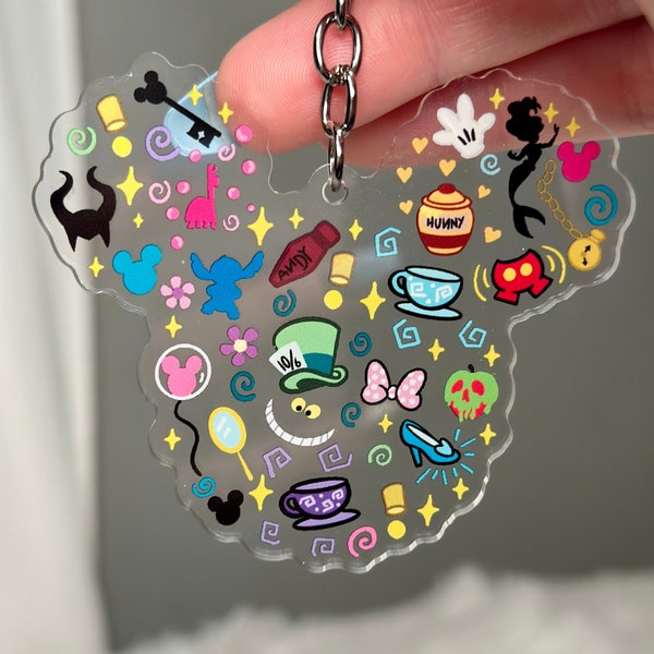 Acrylic Mickey Keychain - Etsy