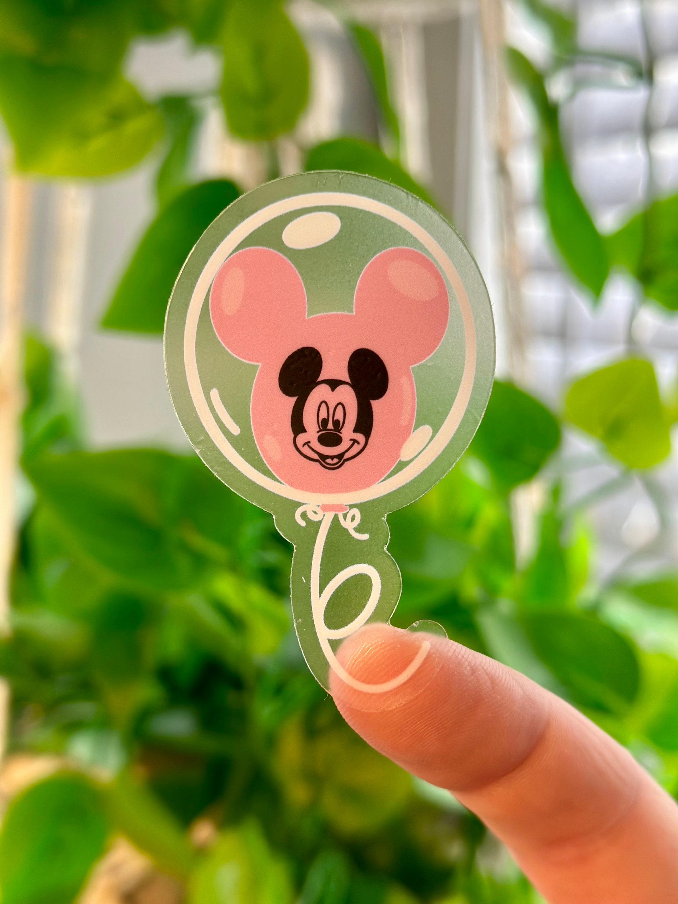 Mickey Pink Balloon Sticker / Vinyl Sticker / Journal, Tumbler, Laptop ...