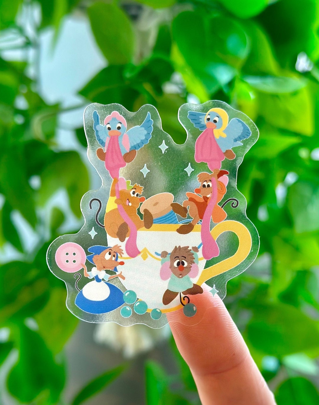 Mice Dressmaking Scene Sticker / Cinderella Sticker / Teacup Sticker ...