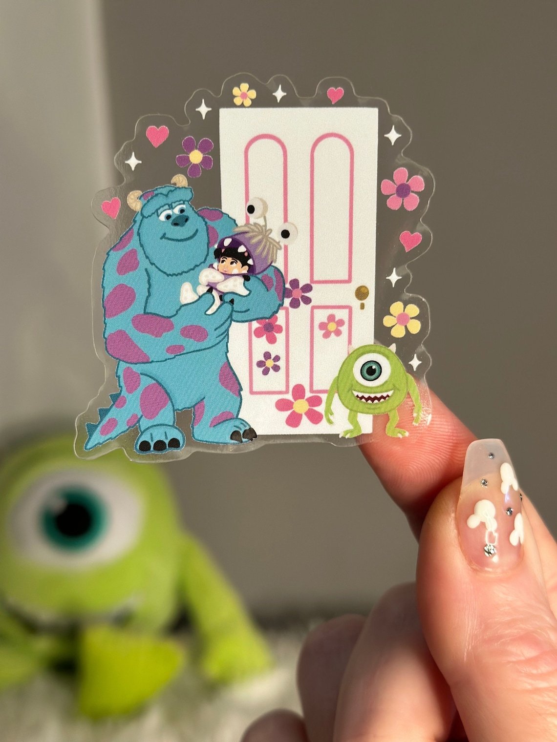 Monsters Inc Mike, Sully and Boo Sticker / Boos Door Sticker / Disney ...