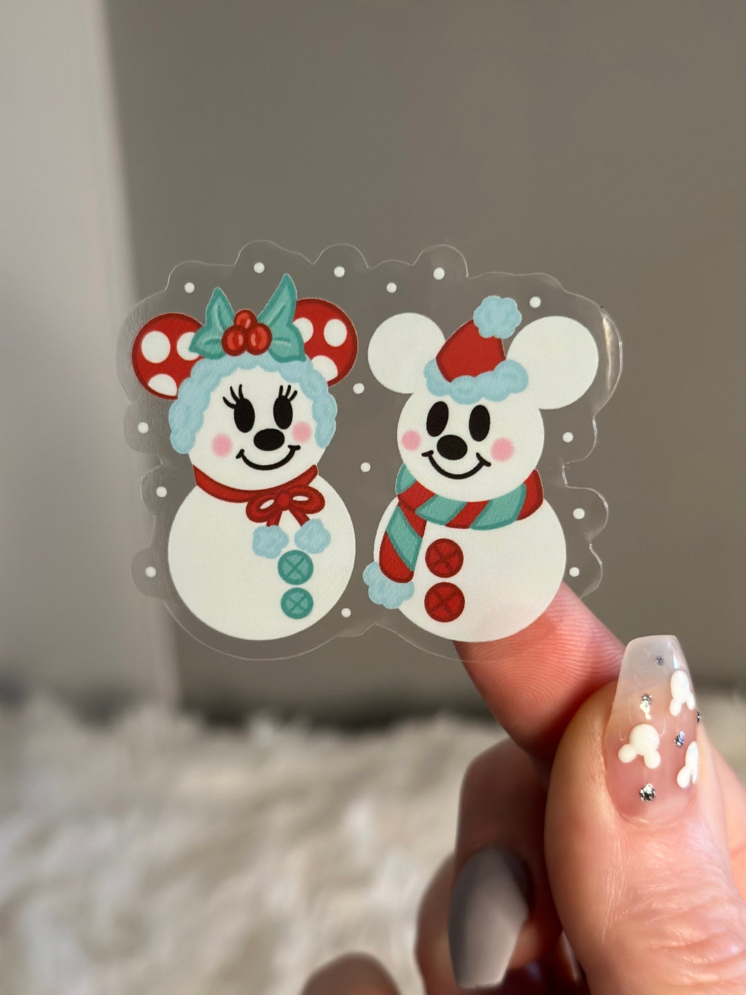 Mickey and Minnie Snowman Sticker/ Disney Christmas Sticker/ Laptop ...