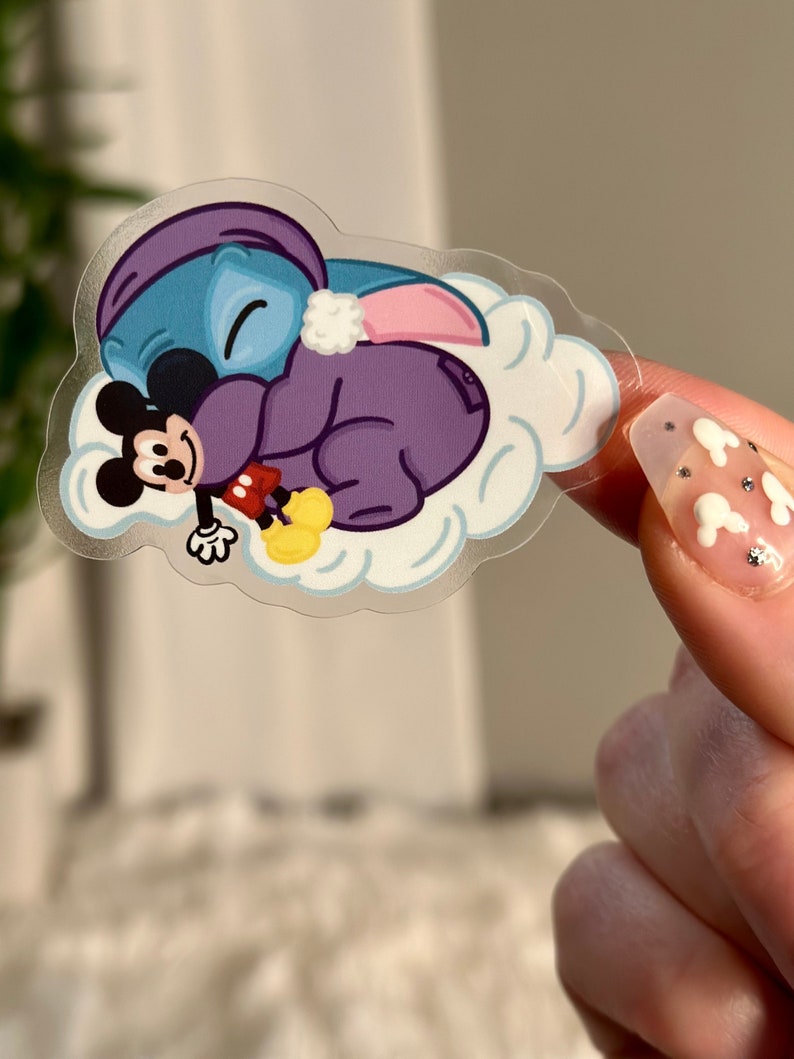 Stitch Sticker / Sleepy Stitch/ Clear Transparent Sticker / - Etsy