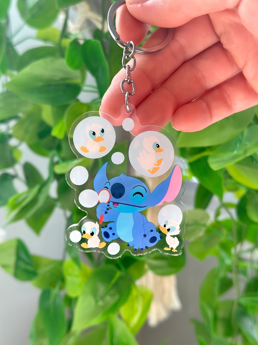 Stitch Keychain / Stitch and Ducklings / Disney Theme Acrylic Keychain ...