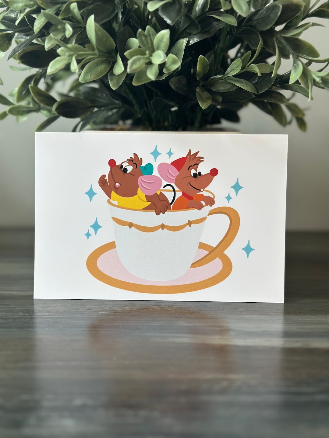 Mice in Teacup Art Print / Cinderella Mice / Home Decor - Etsy