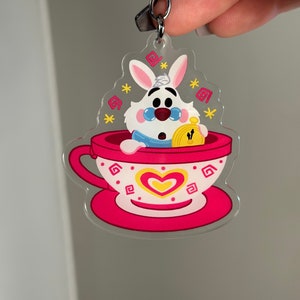 White Rabbit in Teacup Keychain/ Disney Keychains / Alice in Wonderland ...