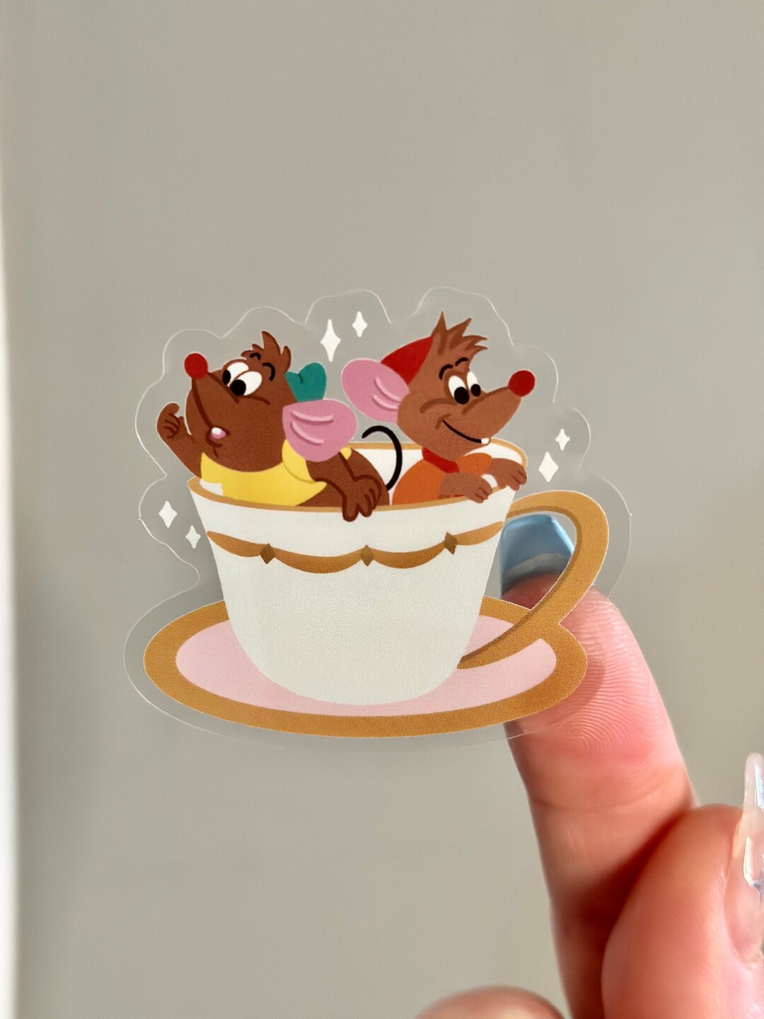 Cinderella Sticker / Teacup Sticker / Jaq and Gus Stickers/disney Phone ...