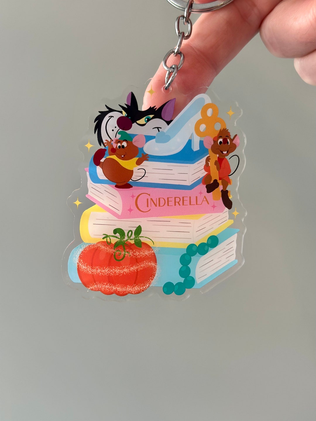 Cinderella Keychain / Lucifer / Gus and Jaq / Book Lovers Accessories / Disney Theme Accessories ...