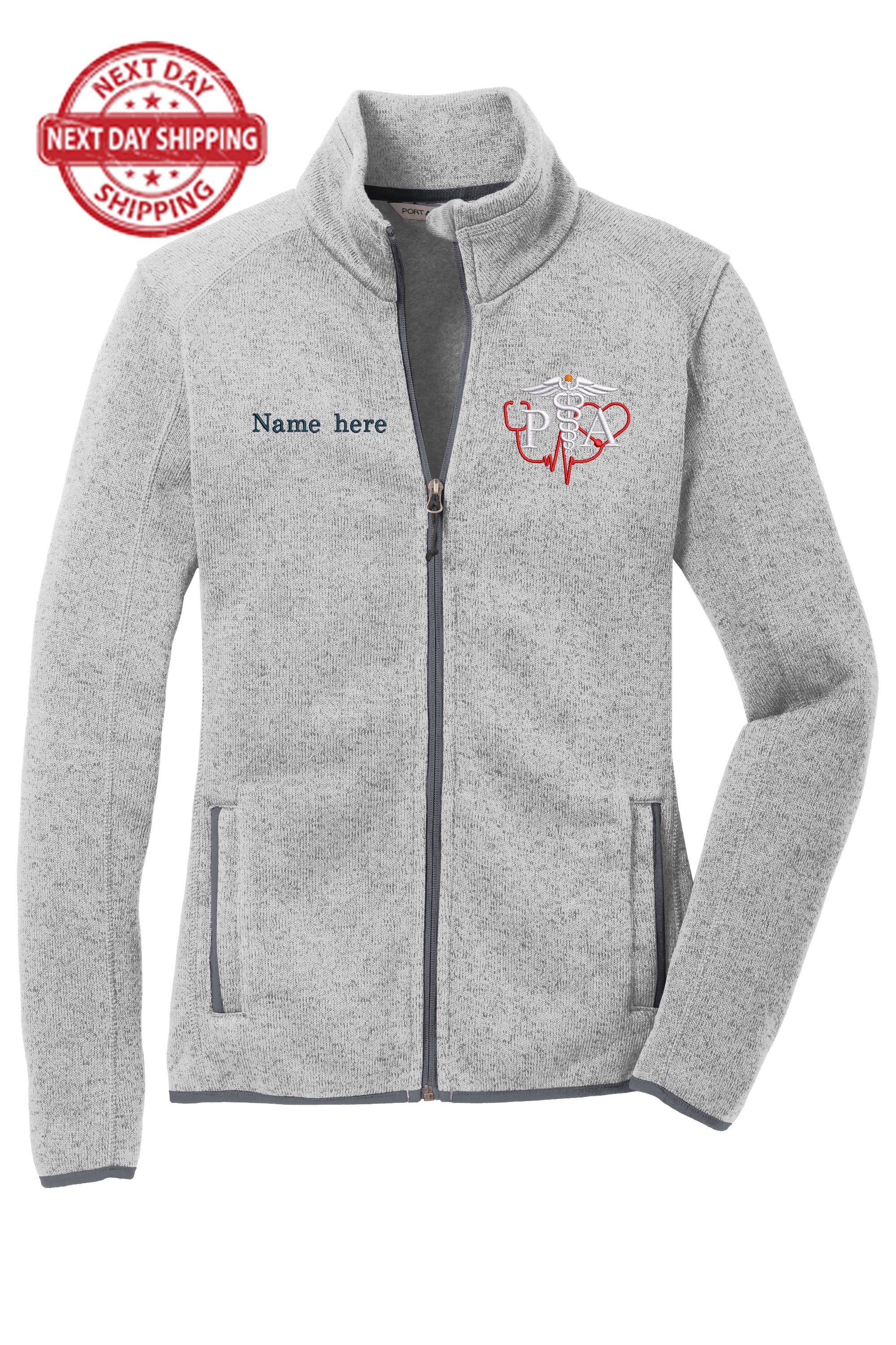 Custom Female PA Fleece Jacket - Personalized Embroidered Physician ...
