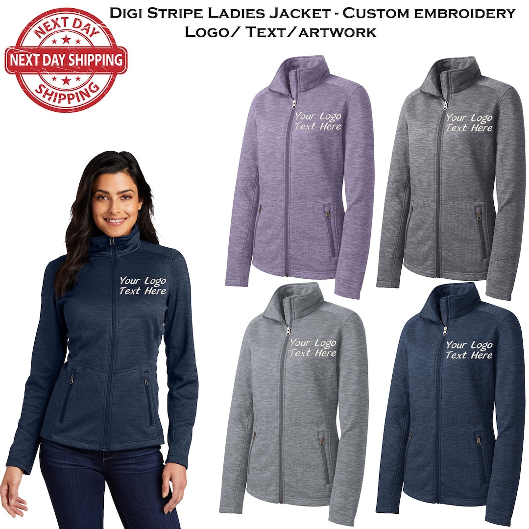 Female Personalize Your Own Embroidery Digi Fleece Jacket With Your ...