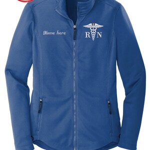 Custom Embroidery Smooth Fleece Jacket for Female RN. Female Nurse ...