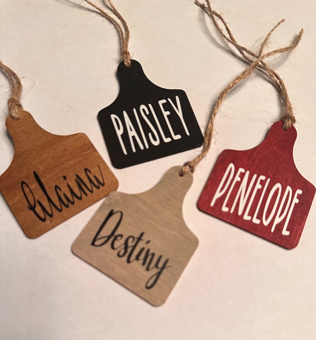 Personalized Wooden Cow Tags - Etsy