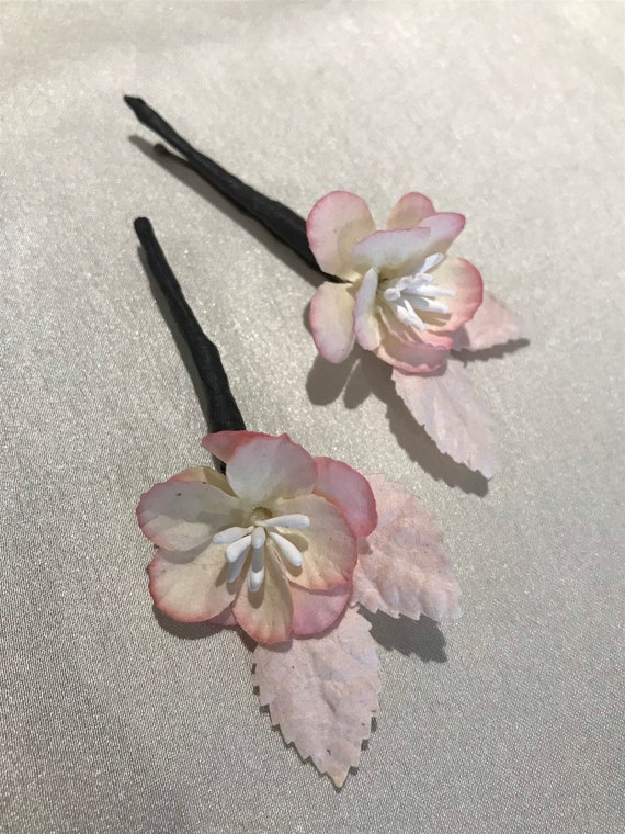 Pink Flower Hair Accessory Pretty Handmade Clip Bridal - Etsy