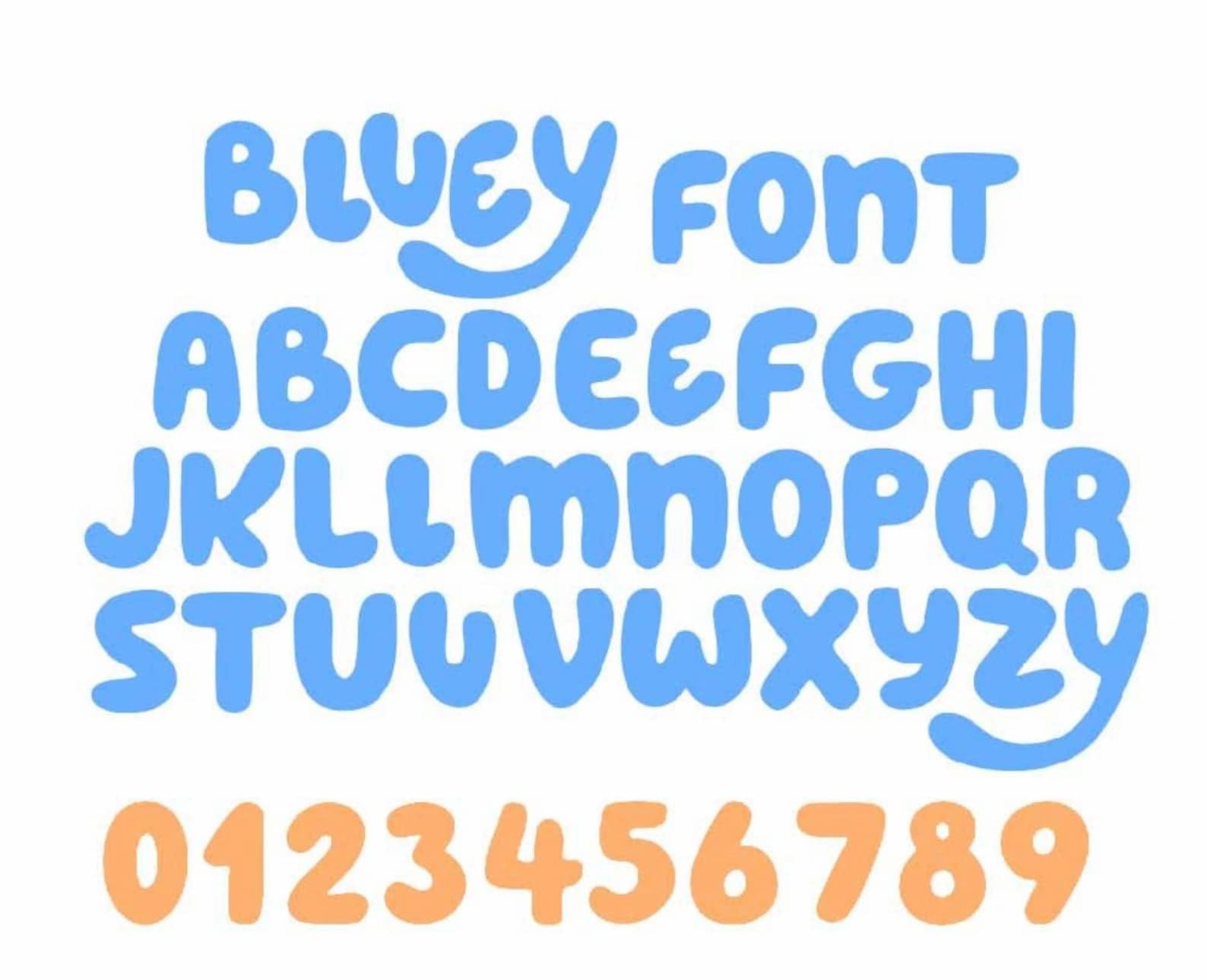 INSTANT DOWNLOAD Bluey Font SVG Alphabet Digital Download - Etsy