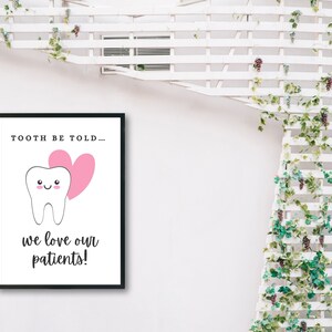 Valentine’s Day Dental Art, Printable Dental Wall Art, Cute Dental ...