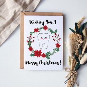 Cute Tooth Christmas Printable 5x7 Card for Dental Office Patient ...