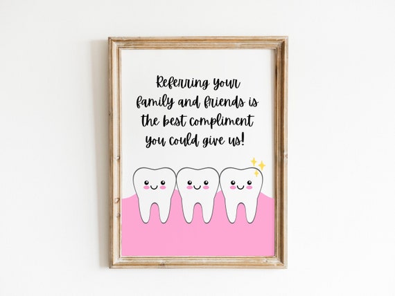 Patient Referral Sign for Dental Office Printable Instant | Etsy