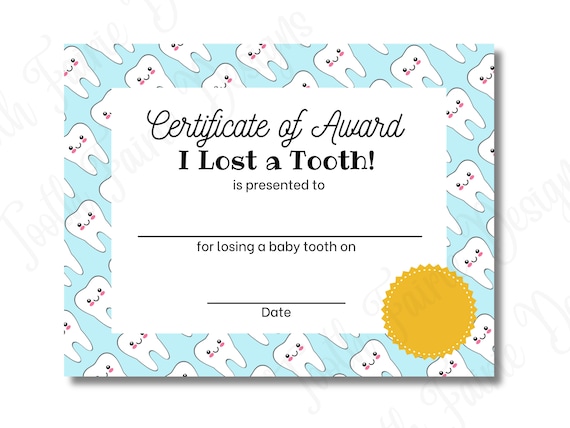 Free Printable Tooth Fairy Seal Tooth Fairy Certificate First Tooth ...