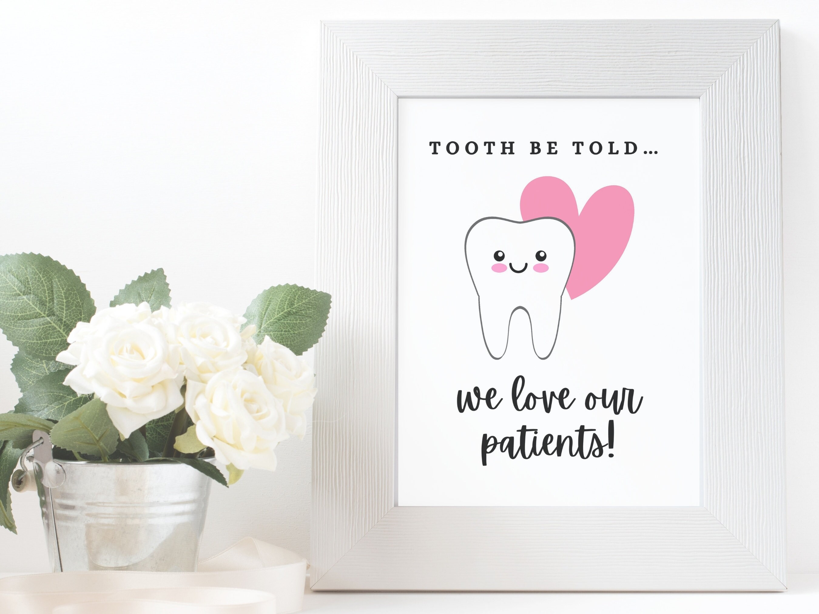 Valentine’s Day Dental Art, Printable Dental Wall Art, Cute Dental ...