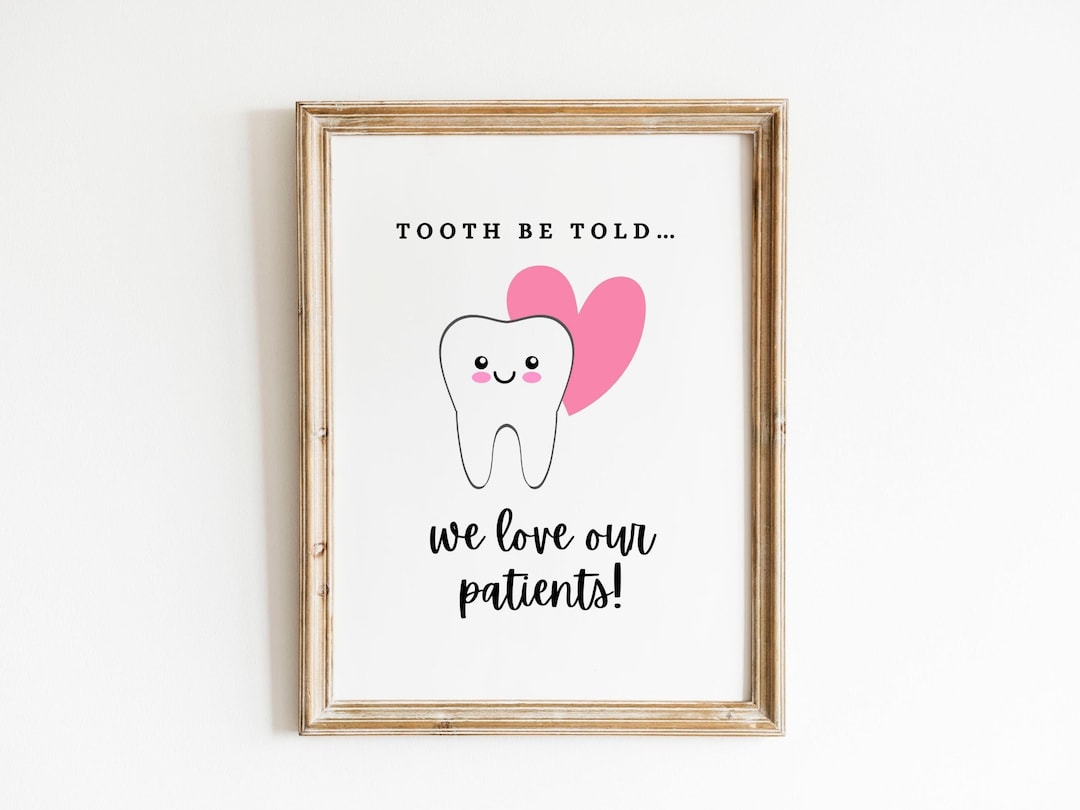 Valentine’s Day Dental Art, Printable Dental Wall Art, Cute Dental ...