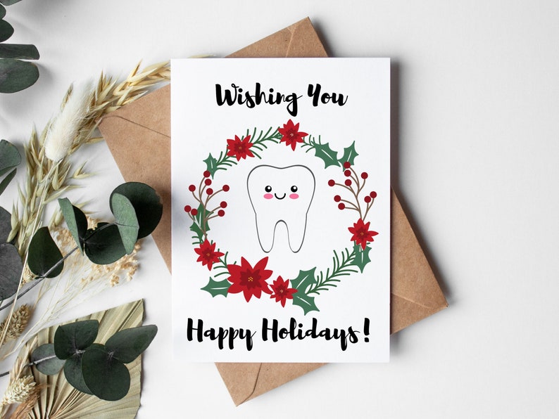 Dental Holiday Card, Printable 5x7 Card for Dental Office Patient ...