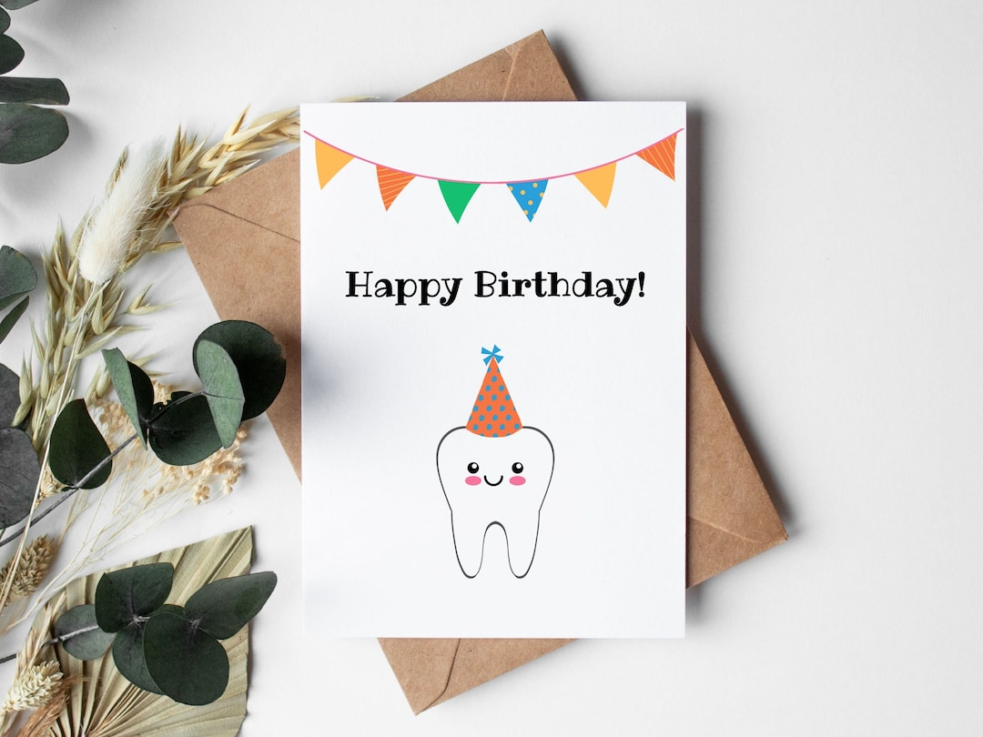 Dental Birthday Card, Printable Card for Dental Office Patient, Card ...