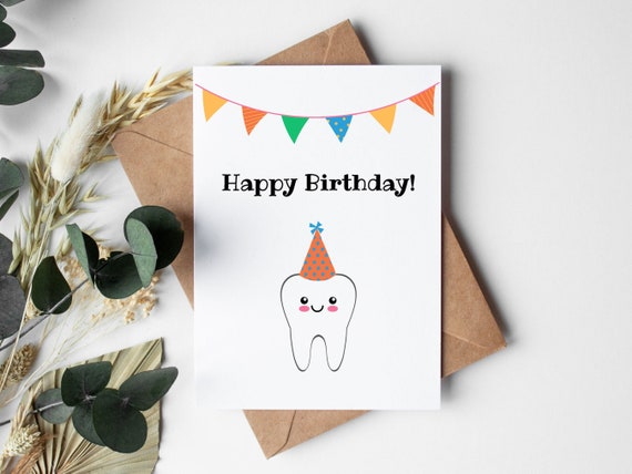 Dental Birthday Card Printable Card for Dental Office - Etsy