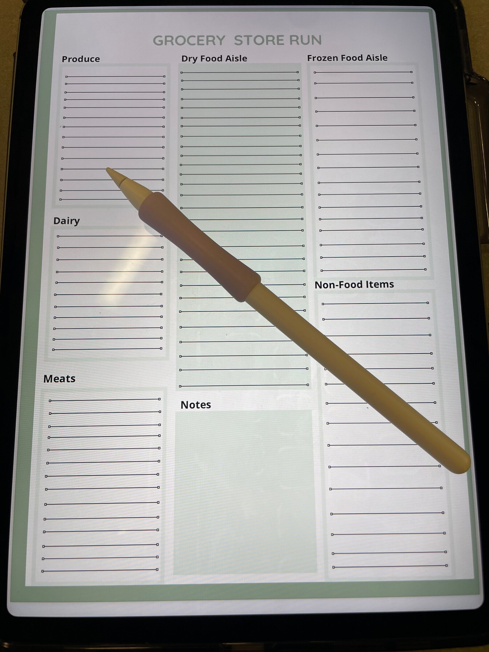 Digital Grocery List Template PDF Download - Etsy