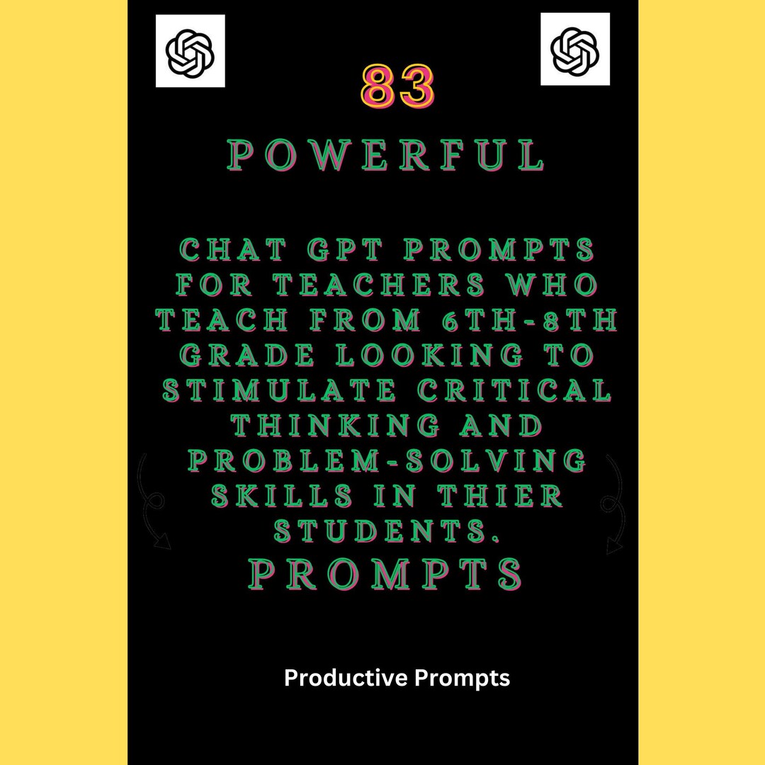 83 Chat Gpt Prompts for Teachers From 6th-8th Grade Looking to ...