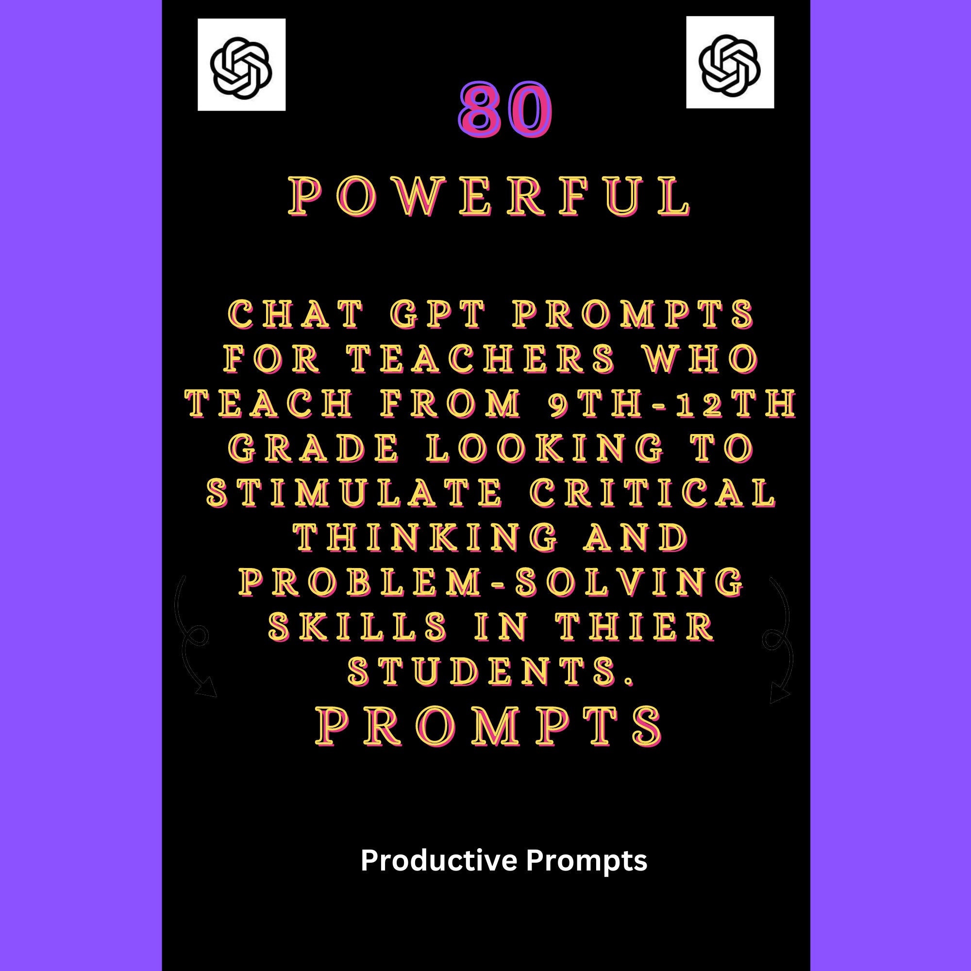 80 Chat Gpt Prompts for Teachers 9th-12th Grade Looking to Stimulate ...