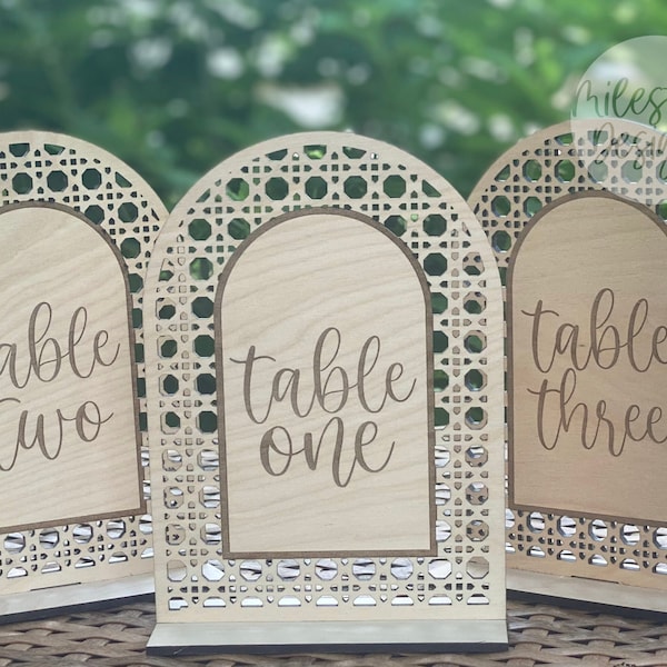 Rattan Table Numbers for Wedding - Etsy