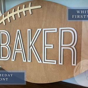 Wooden Football Name Sign Football Nursery Sign Sports Name Sign ...