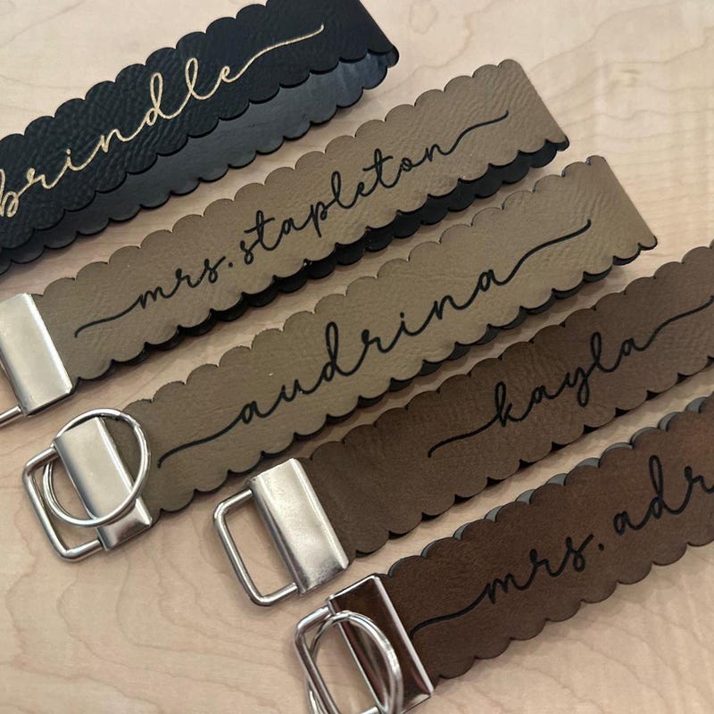 Scallop Leather Key Chain - Etsy