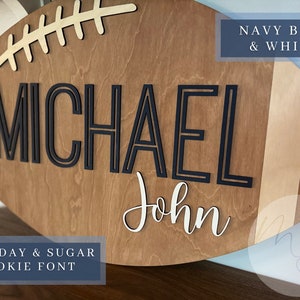 Wooden Football Name Sign Football Nursery Sign Sports Name Sign ...