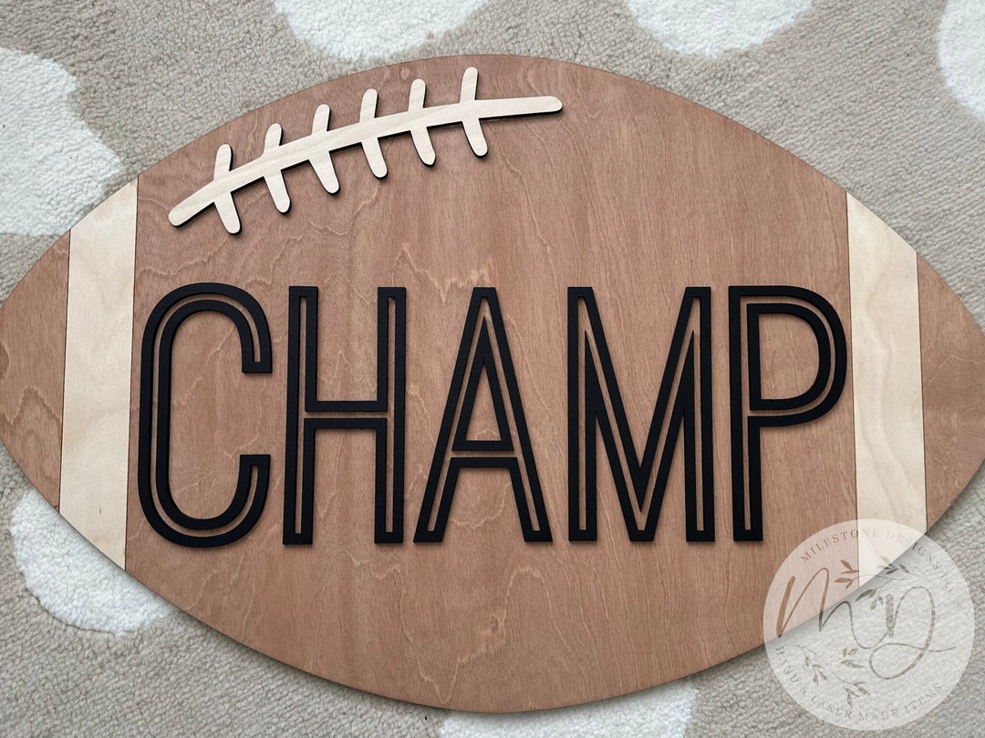 Wooden Football Name Sign Football Nursery Sign Sports Name Sign ...